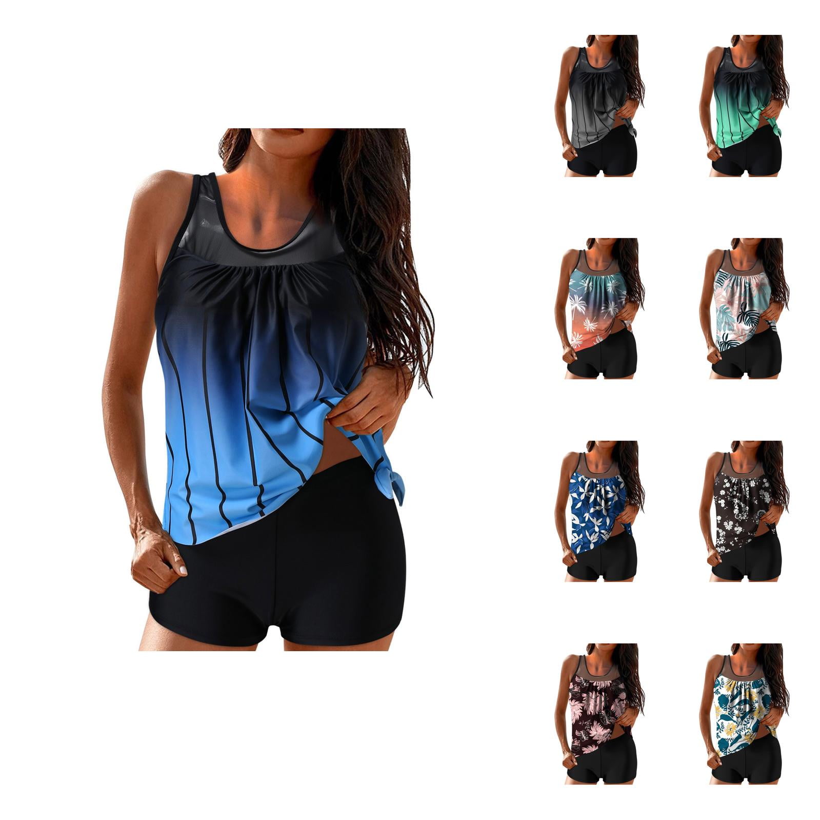 Ahuyic Womens Bikini,Womens Conservative Print Strappy Back Sets Two ...