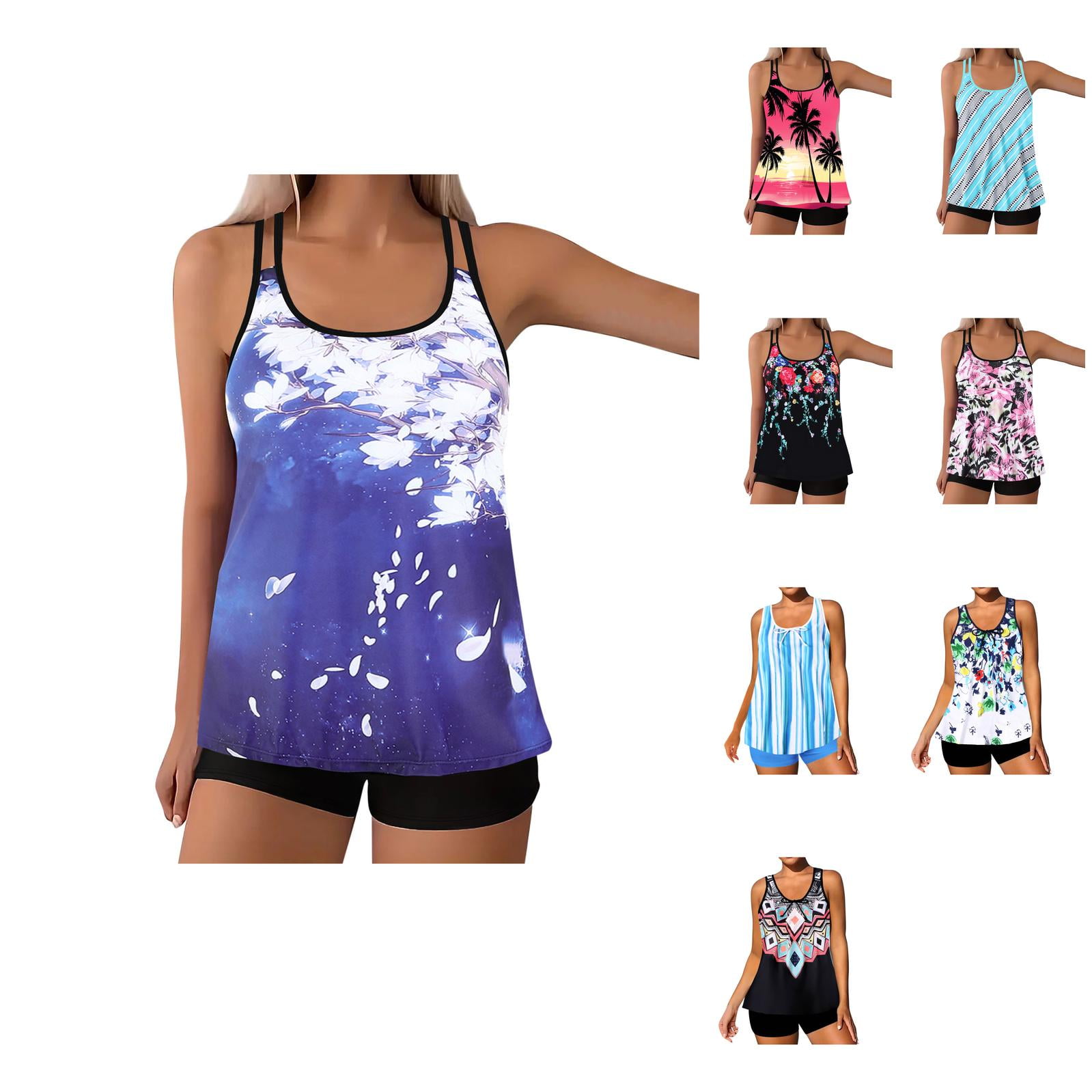 Ahuyic Womens Bikini,Womens Large Print Split Conservative Swimsuit ...