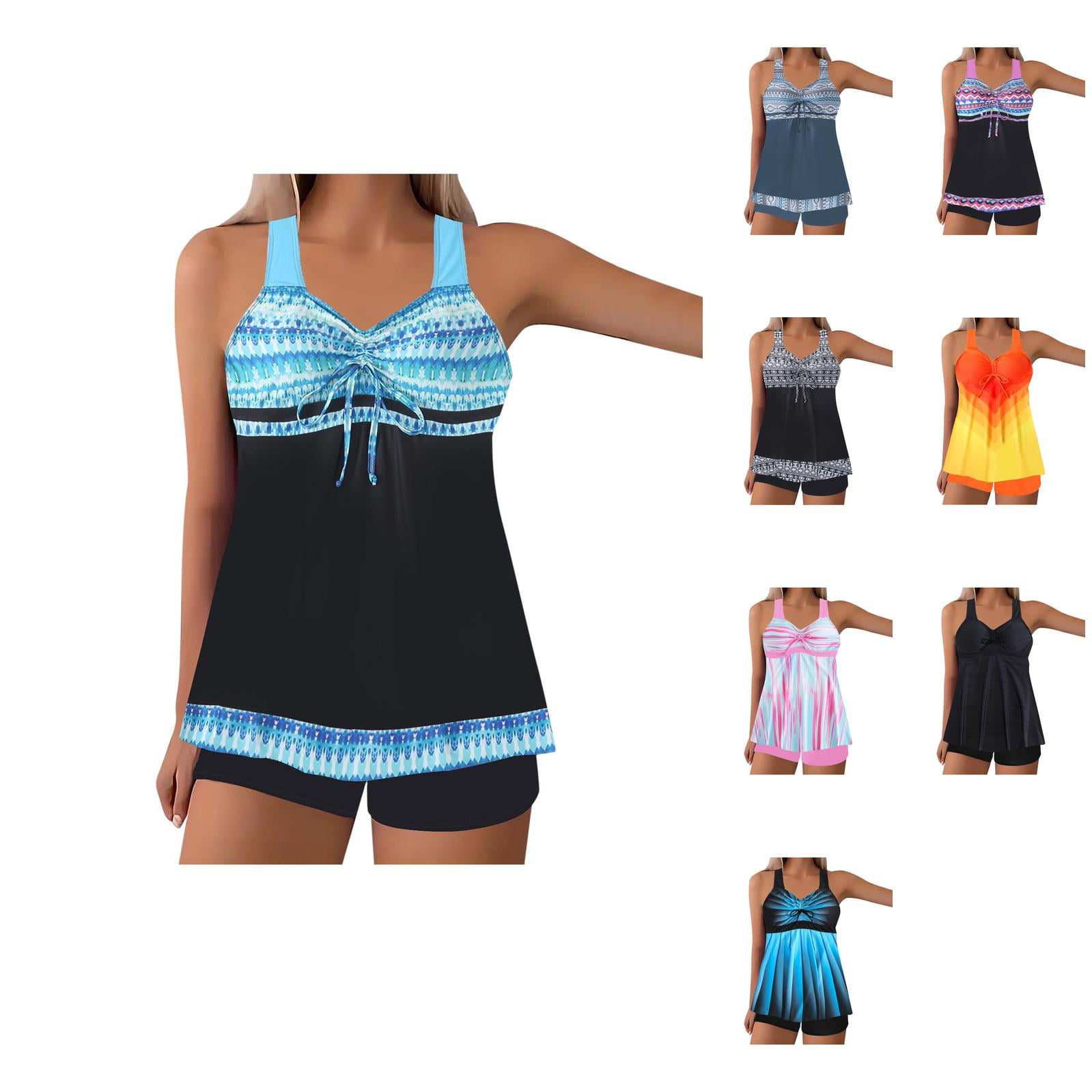 Ahuyic Womens Bikini,Womens Large Print Split Swimsuit Skirt Bikini ...