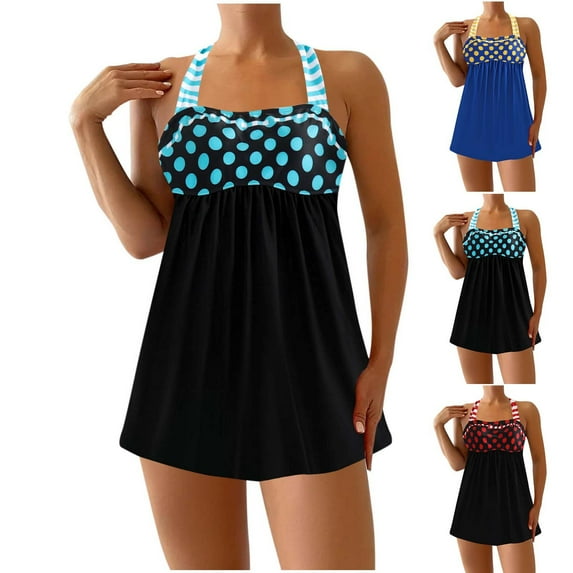 Ahuyic Womens Bikini,Womens Large Print Split Swimsuit Skirt Bikini ...