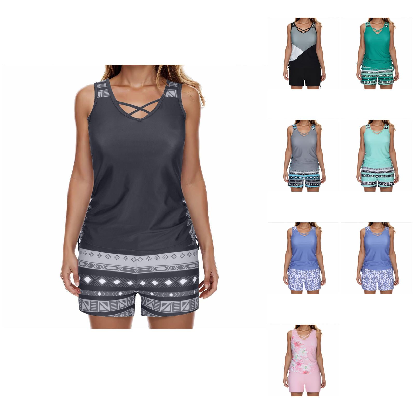 Ahuyic Womens Bikini,Womens Print Strappy Back Sets Two Piece Swimsuits ...