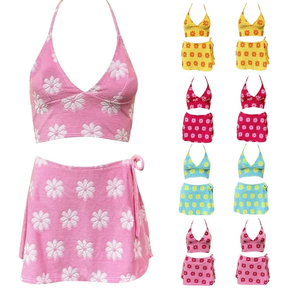 Ahuyic Womens Bikini,Womens Split High Waisted Solid Color Swimsuit ...