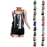 Ahuyic Womens Bikini,Womens Tie-Dyed Contrast Color Camisole Shoulder ...