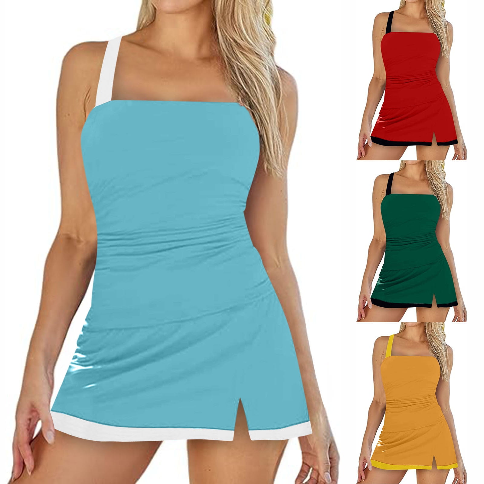 Ahuyic Womens Bikini,Womens Vintage Two Piece Swimsuits Swimdress Push ...