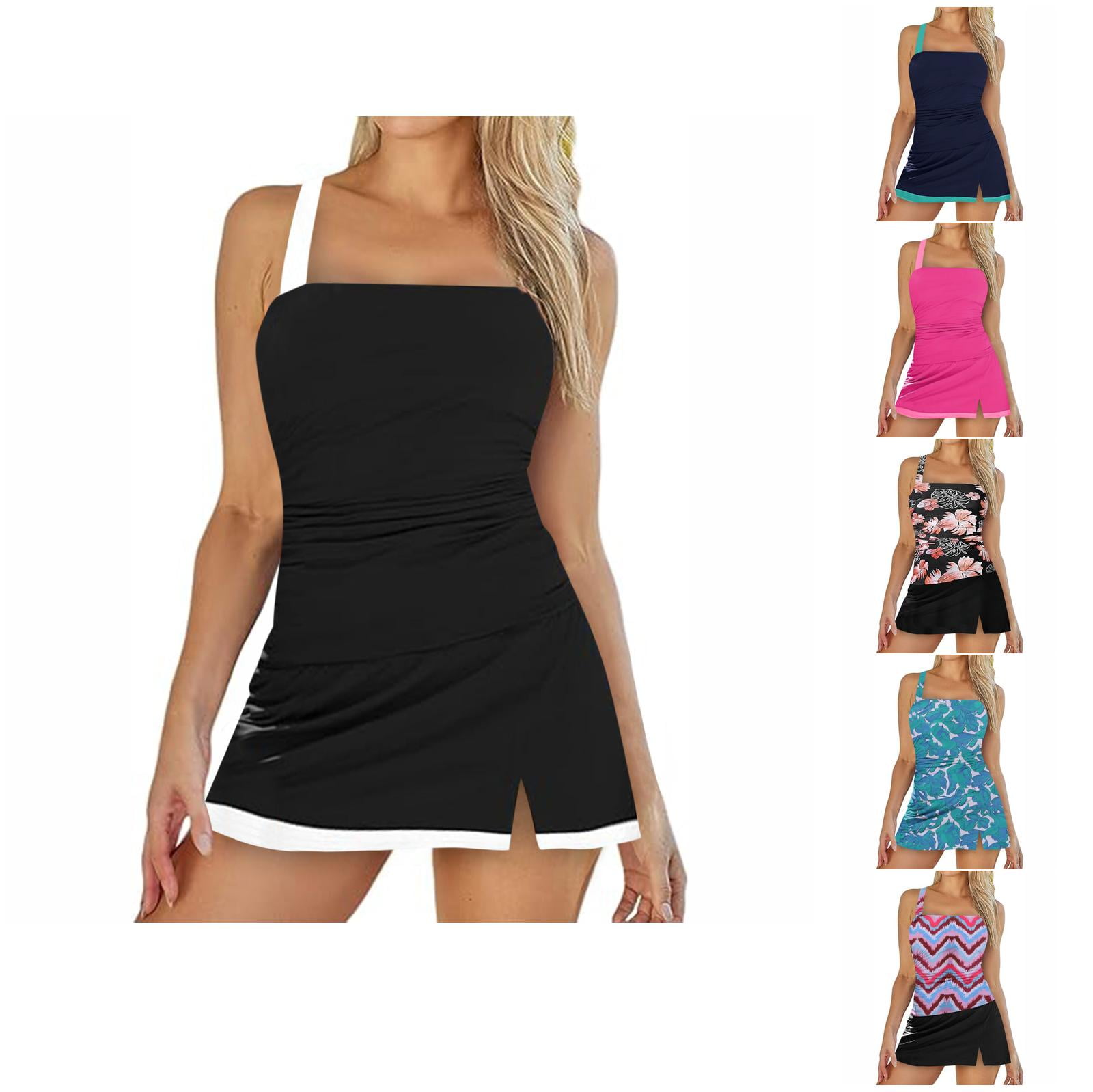 Ahuyic Womens Bikini,Womens Vintage Two Piece Swimsuits Swimdress Push ...