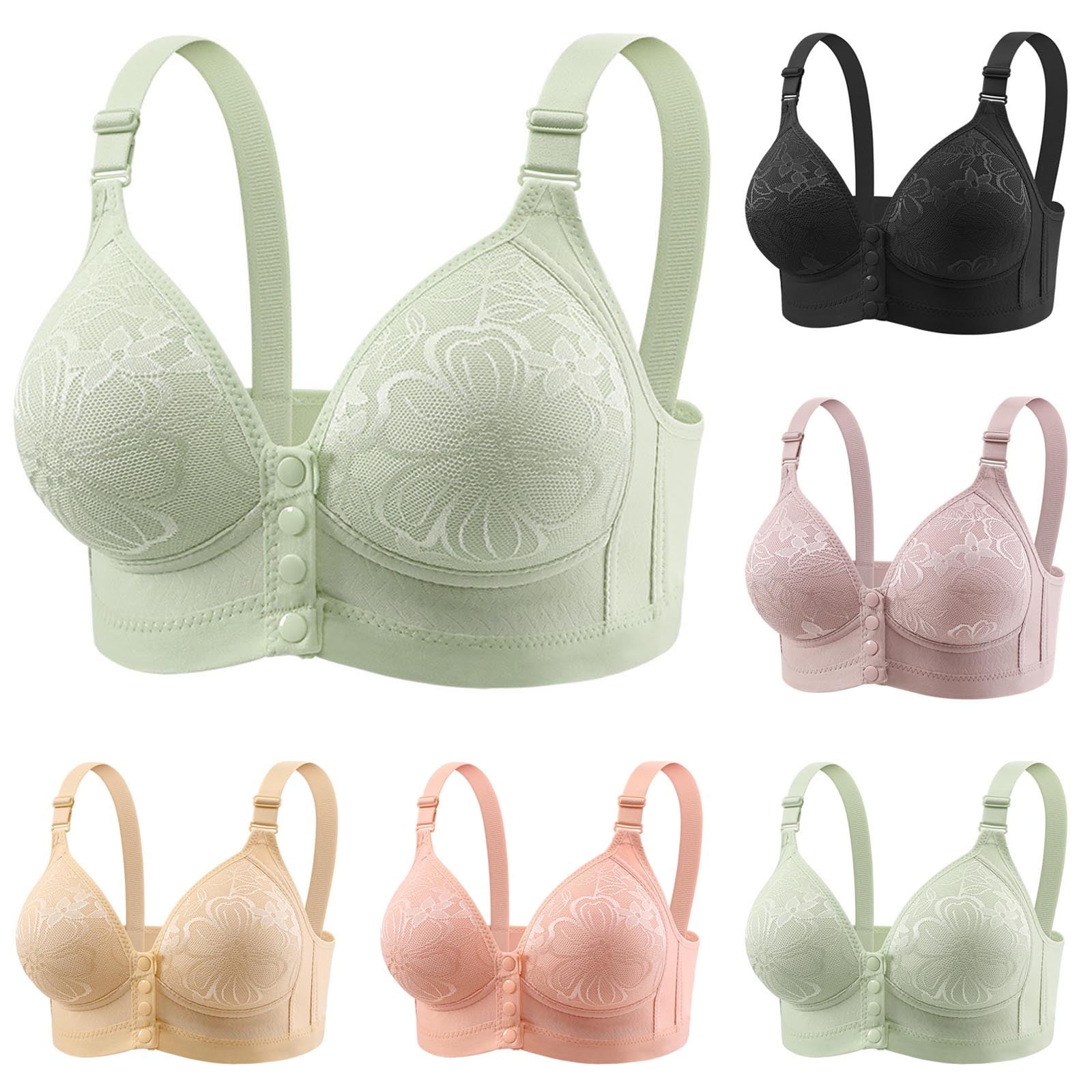 Ahuyic Womens Bra,Summer Plus Size Bra,Fashion Womens Flower Print ...