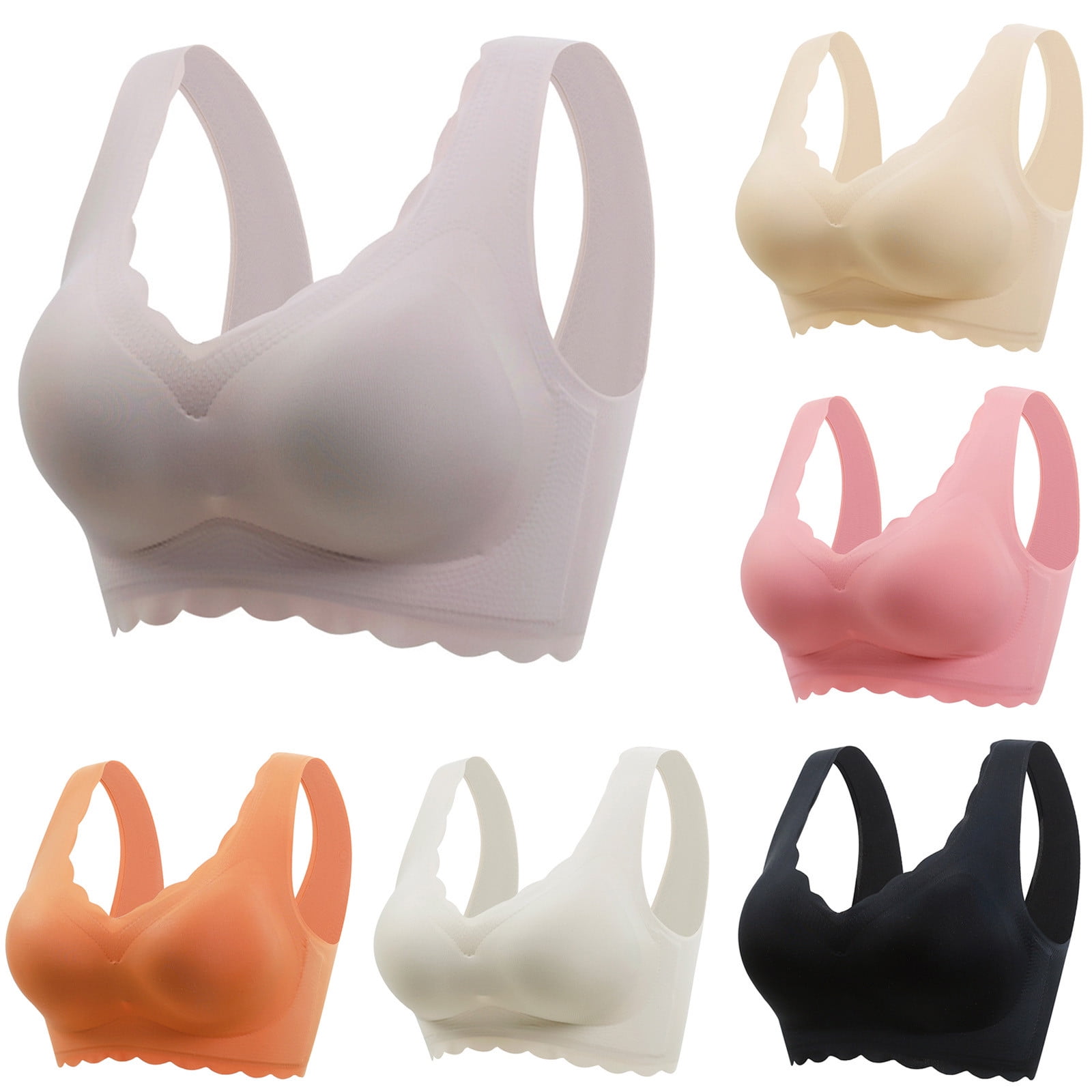 Ahuyic Womens Bra,Summer Plus Size Bra,Fashion Womens Large Size Solid ...