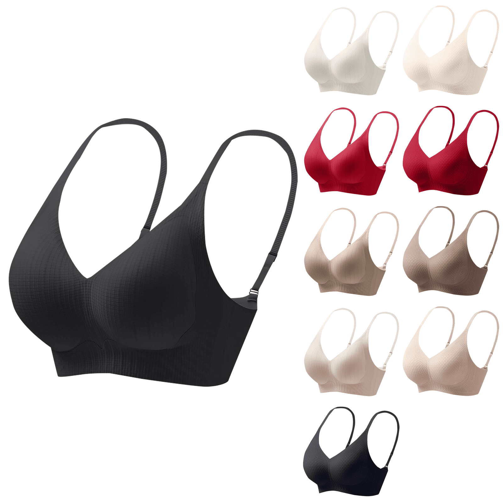 Ahuyic Womens Bra,Summer Plus Size Bra,Fashion Womens Solid Color ...