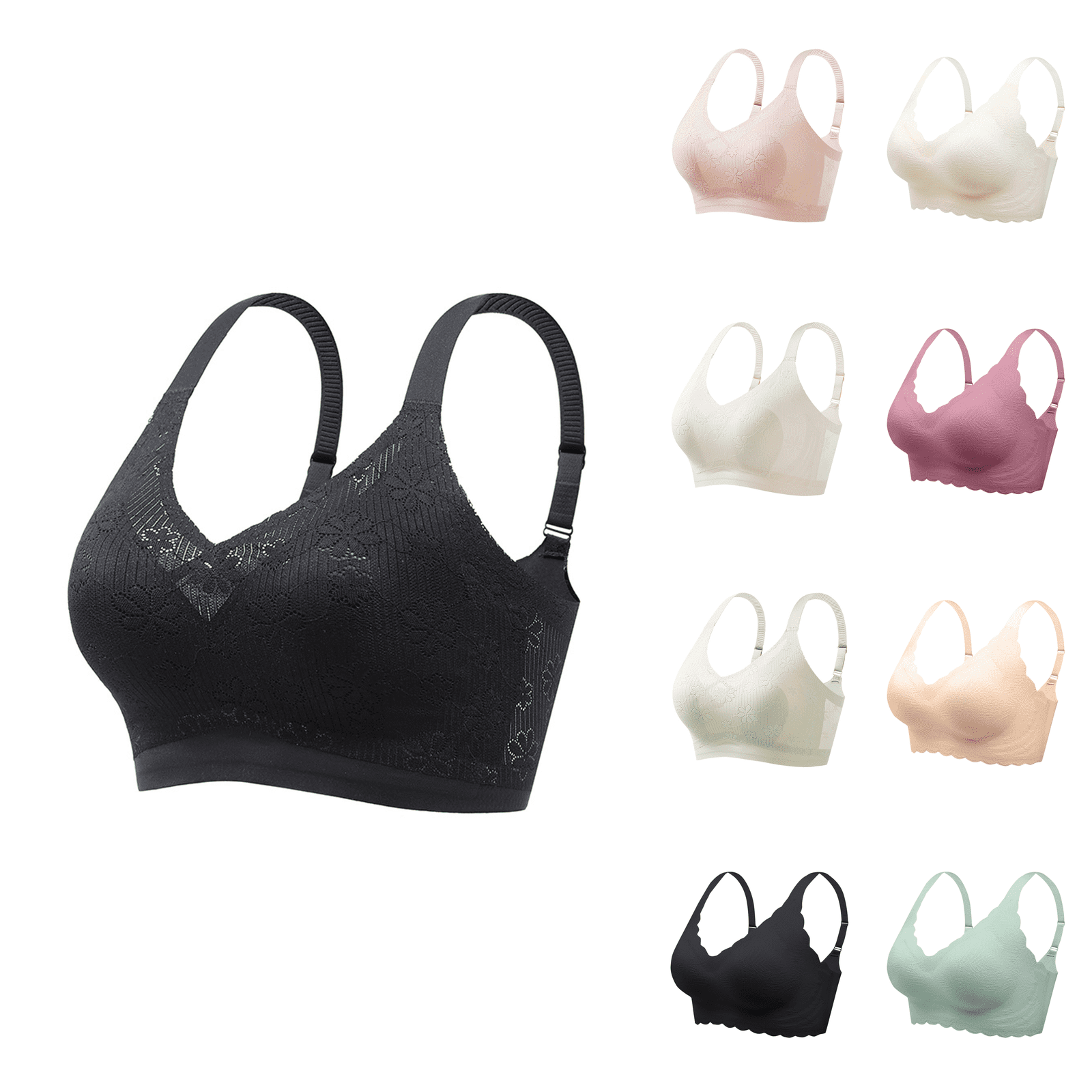 Ahuyic Womens Bra,Summer Plus Size Bra,Fashion Womens Solid Color Steel ...