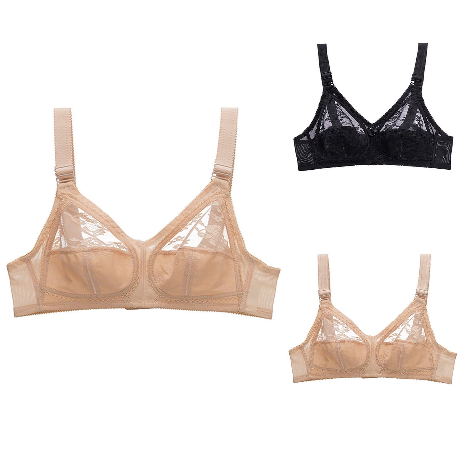 Ahuyic Womens Bra,Summer Plus Size Bra,Thin And Large Chest Bra Without ...