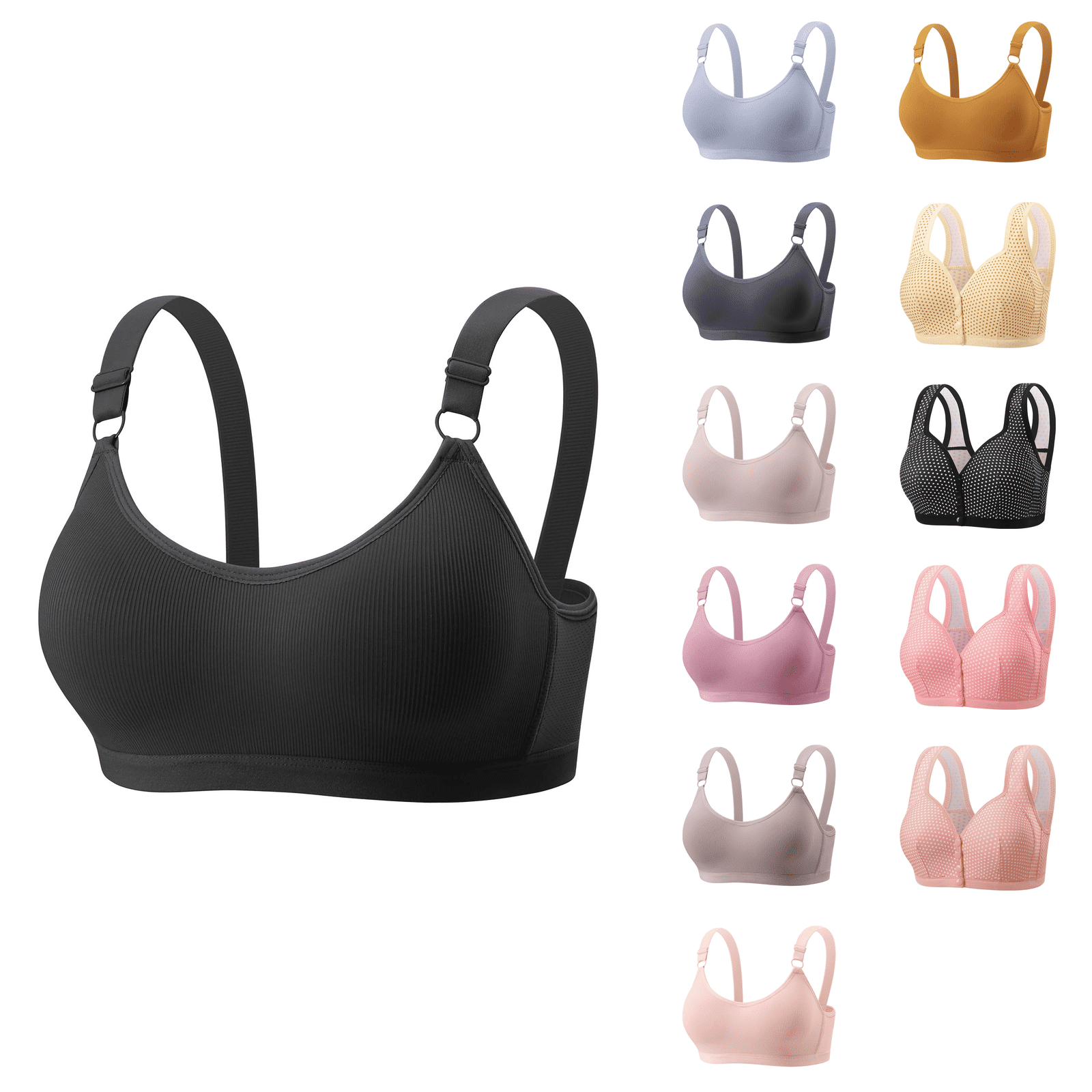 Ahuyic Womens Bra,Summer Plus Size Bra,Womens Bra Soild Color Underwear ...