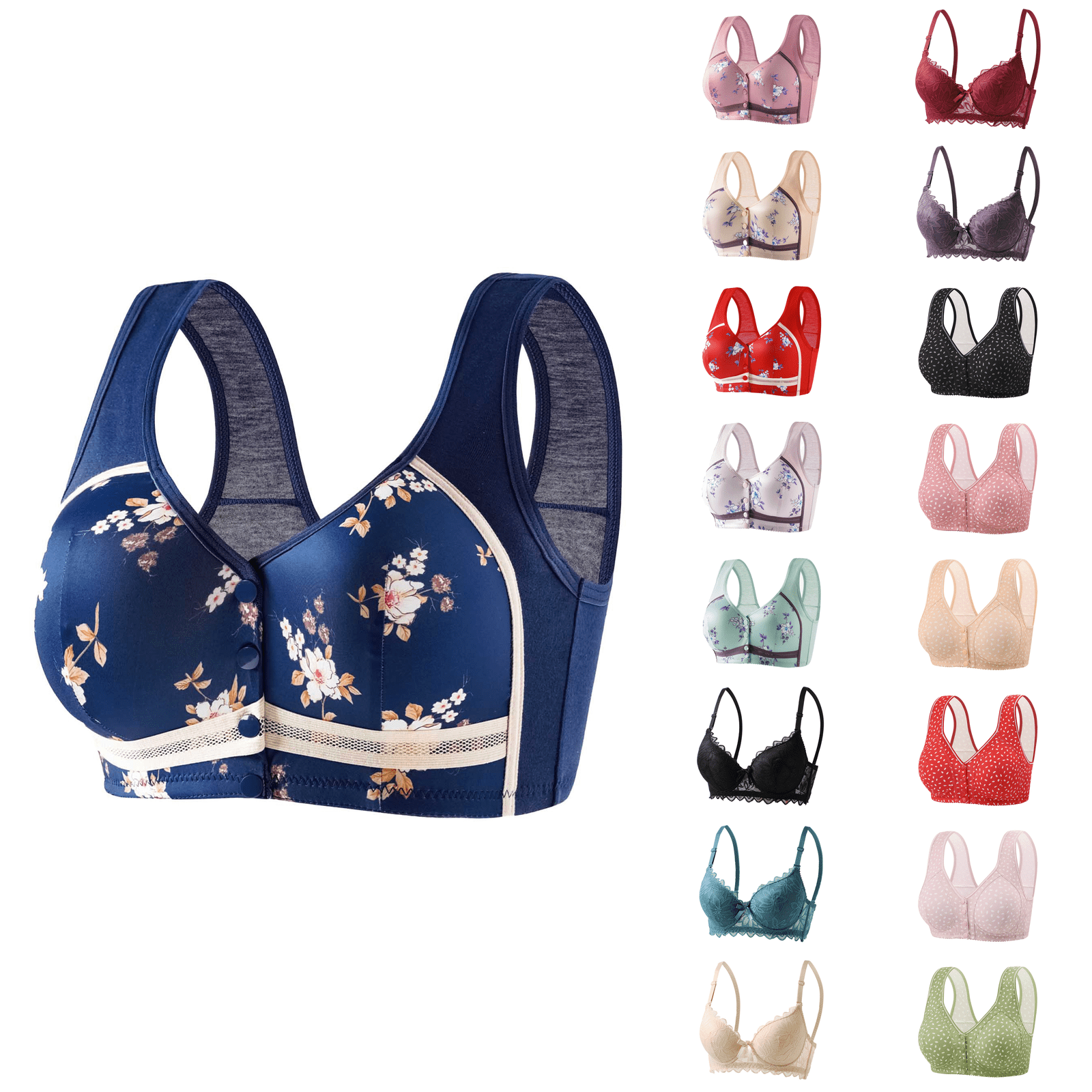 Ahuyic Womens Bra,Summer Plus Size Bra,Womens Color Thin And Steel ...