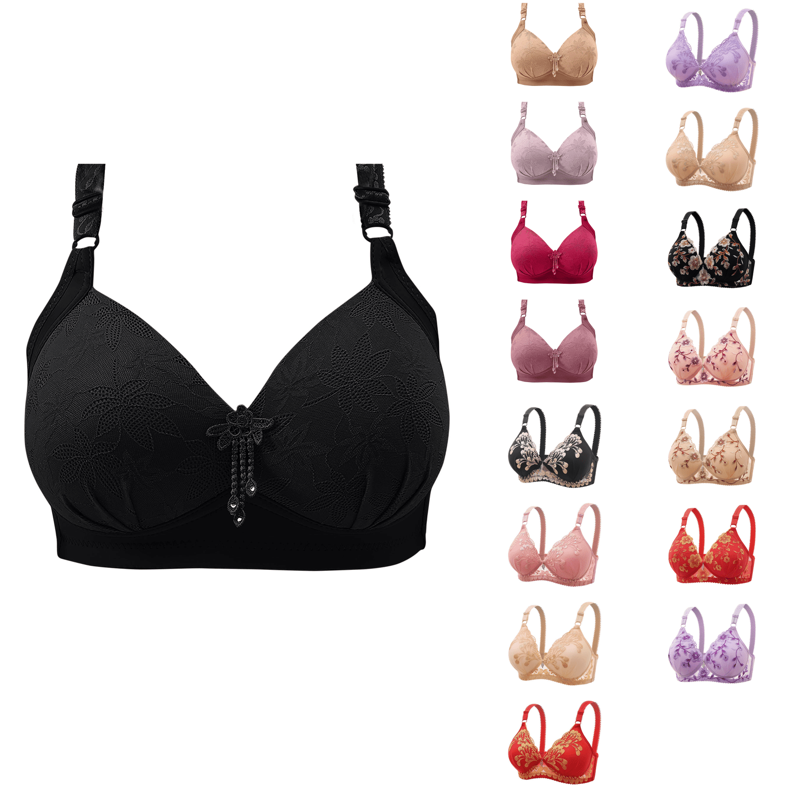 Ahuyic Womens Bra,Summer Plus Size Bra,Womens Color Thin And Steel ...
