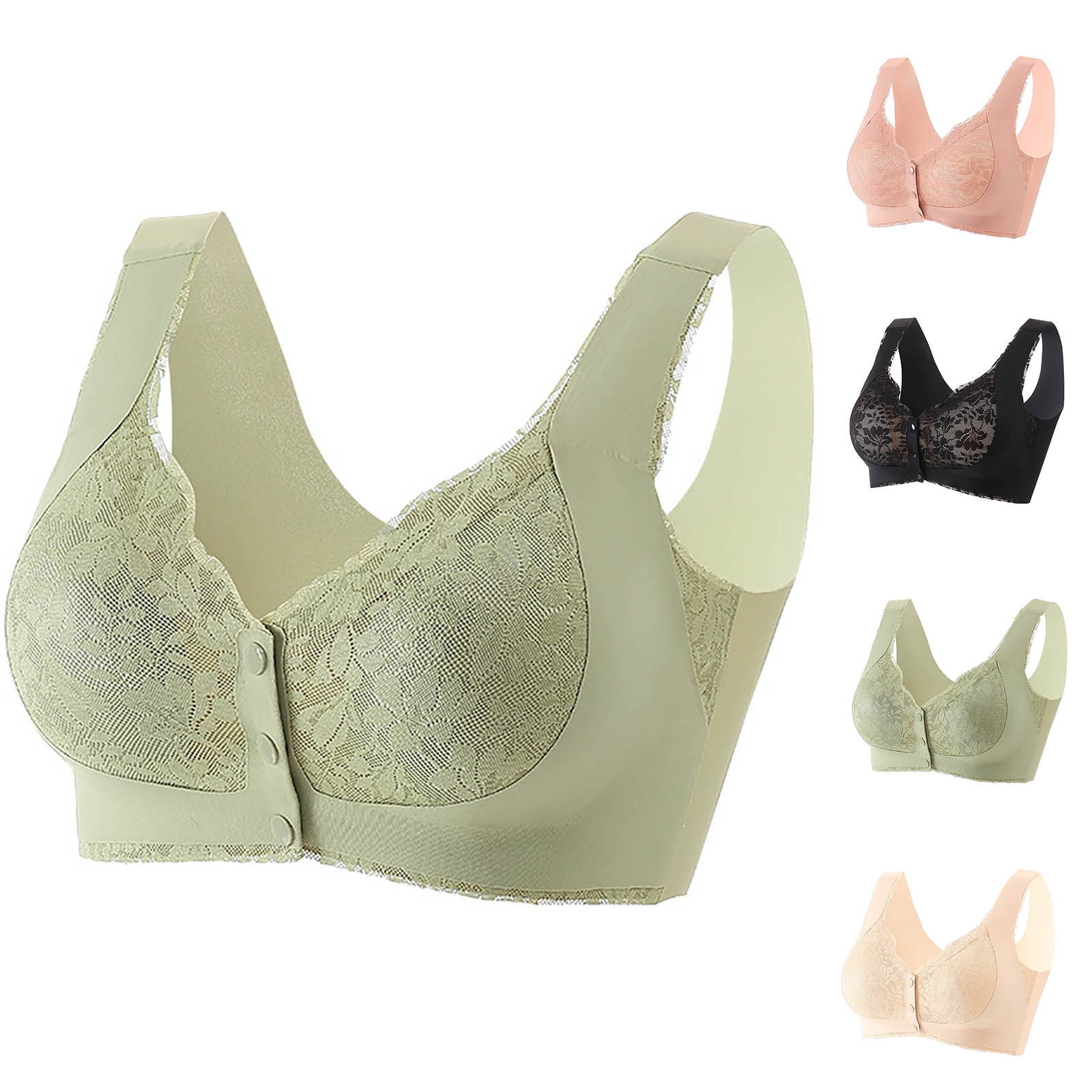 Ahuyic Womens Bra,Summer Plus Size Bra,Womens Comfortable Soft Solid ...