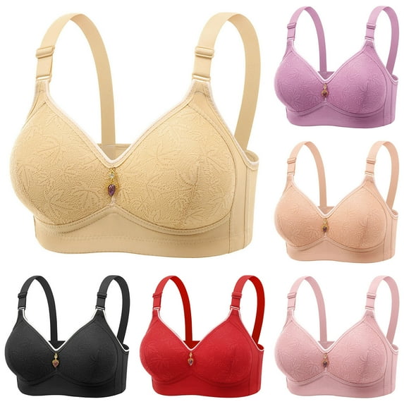 Ahuyic Womens Bra,Summer Plus Size Bra,Womens Embroidery Back Buckle ...