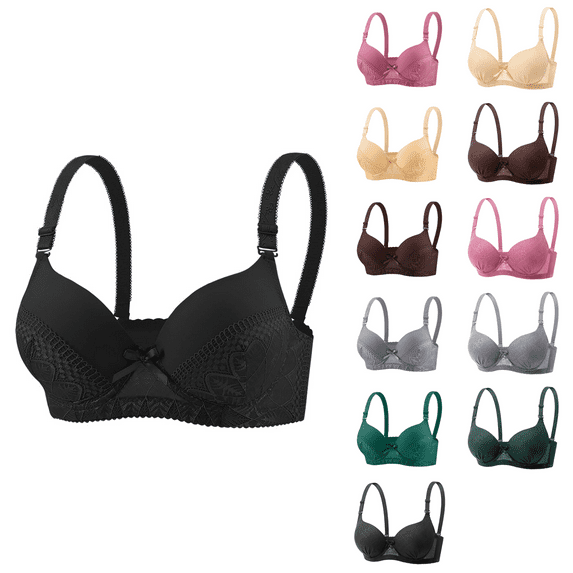 Ahuyic Womens Bra,Summer Plus Size Bra,Womens Embroidery Fashion Thin ...