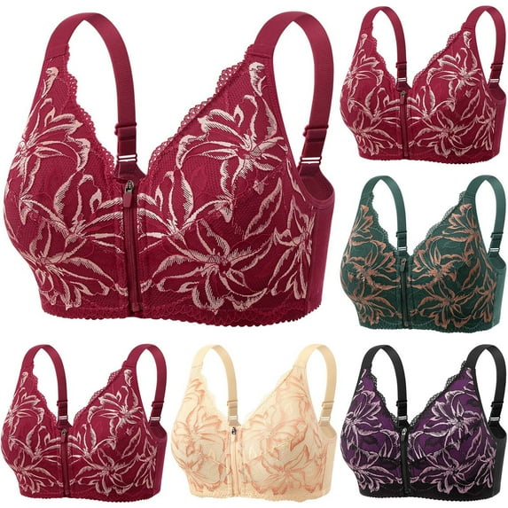 Ahuyic Womens Bra,Summer Plus Size Bra,Womens Embroidery Fashion Thin ...