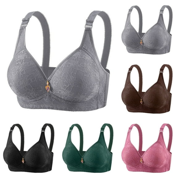 Ahuyic Womens Bra,Summer Plus Size Bra,Womens Embroidery Fashion Thin ...