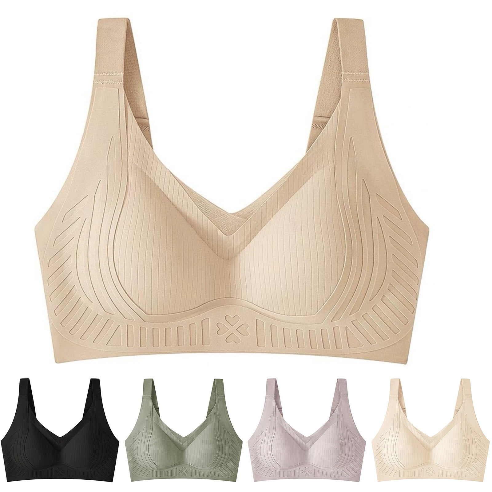 Ahuyic Womens Bra,Summer Plus Size Bra,Womens Fashion Solid Color Droop ...