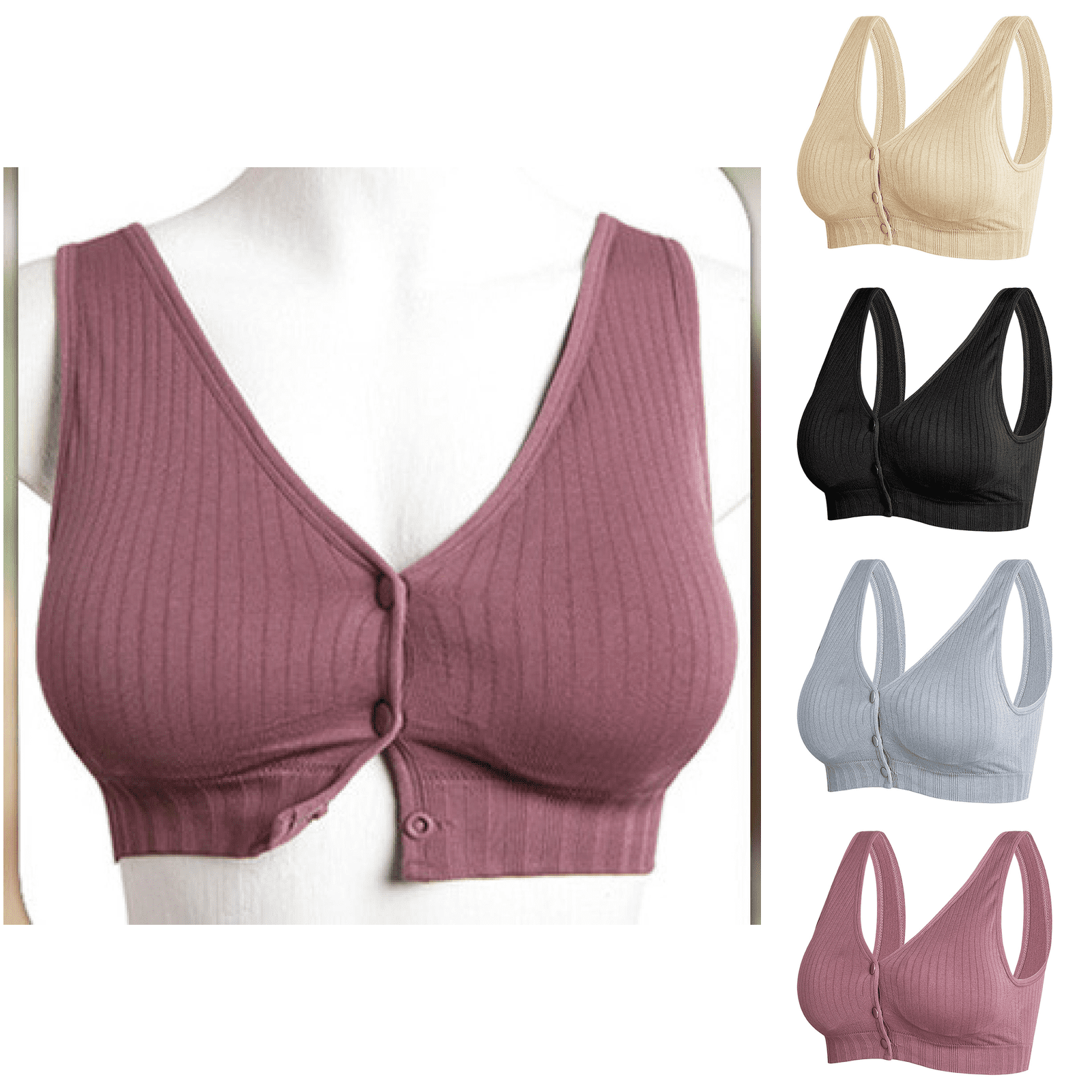 Ahuyic Womens Bra,Summer Plus Size Bra,Womens Front Opening Nursing Bra ...