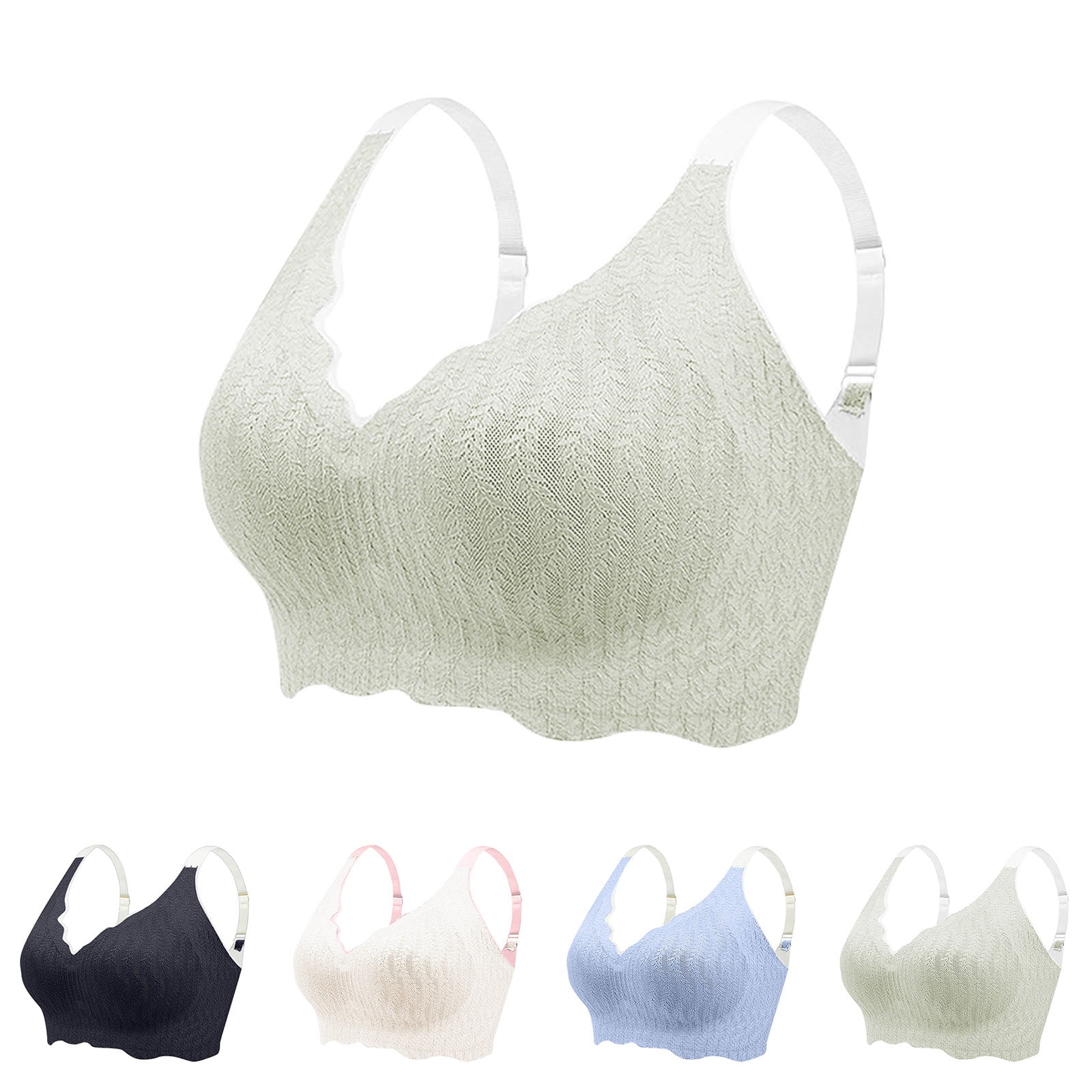 Ahuyic Womens Bra,Summer Plus Size Bra,Womens Lace V-neck Back Buckle ...