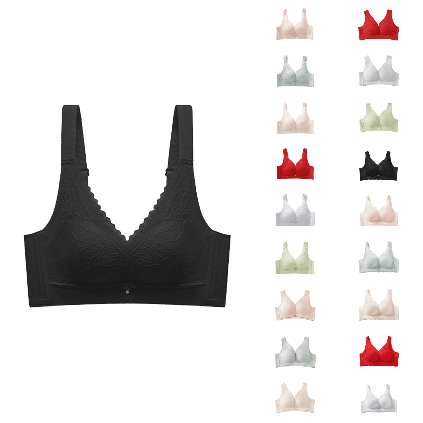 Ahuyic Womens Bra,Summer Plus Size Bra,Womens Lace-free Thin Cups Side ...