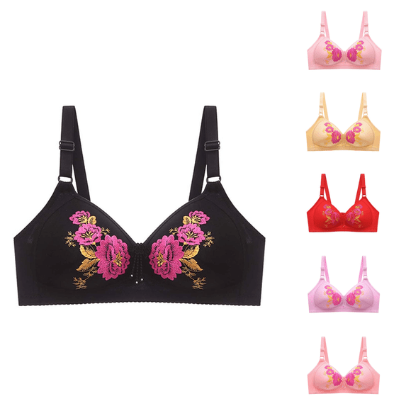 Ahuyic Womens Bra,Summer Plus Size Bra,Womens Large Size Wireless Push ...