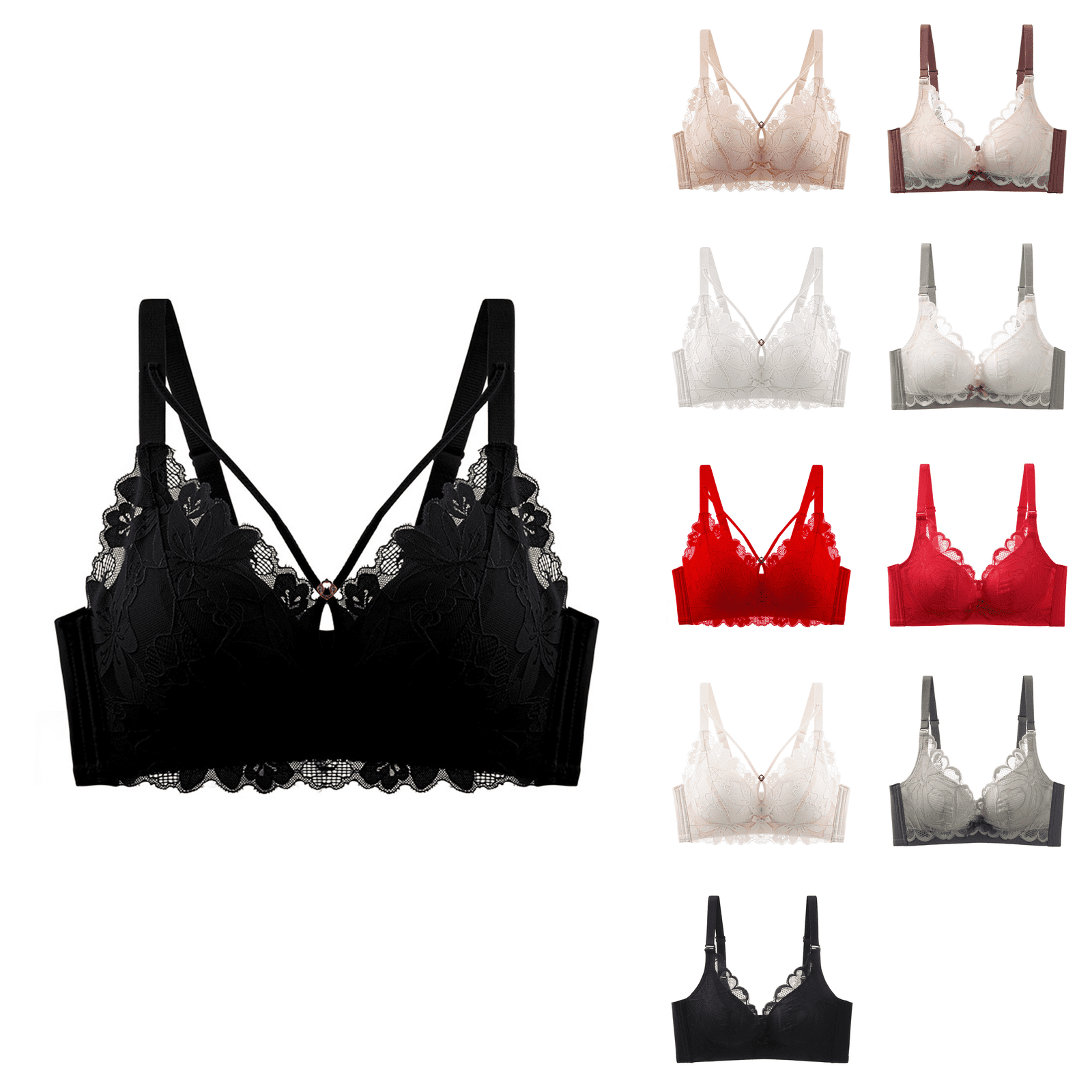 Ahuyic Womens Bra,Summer Plus Size Bra,Womens Non Steel Ring Collection ...