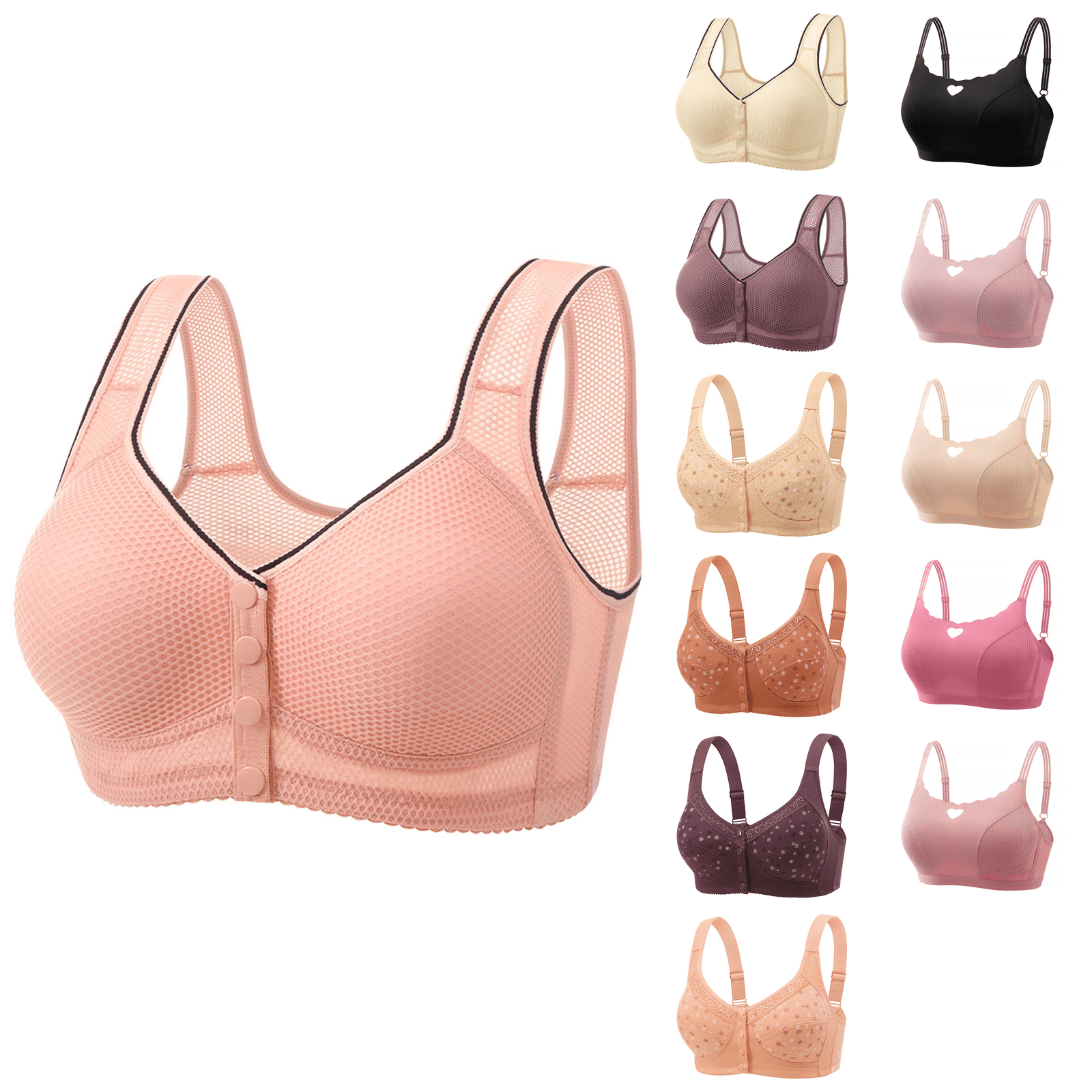 Ahuyic Womens Bra,Summer Plus Size Bra,Womens Non Steel Ring Thin ...