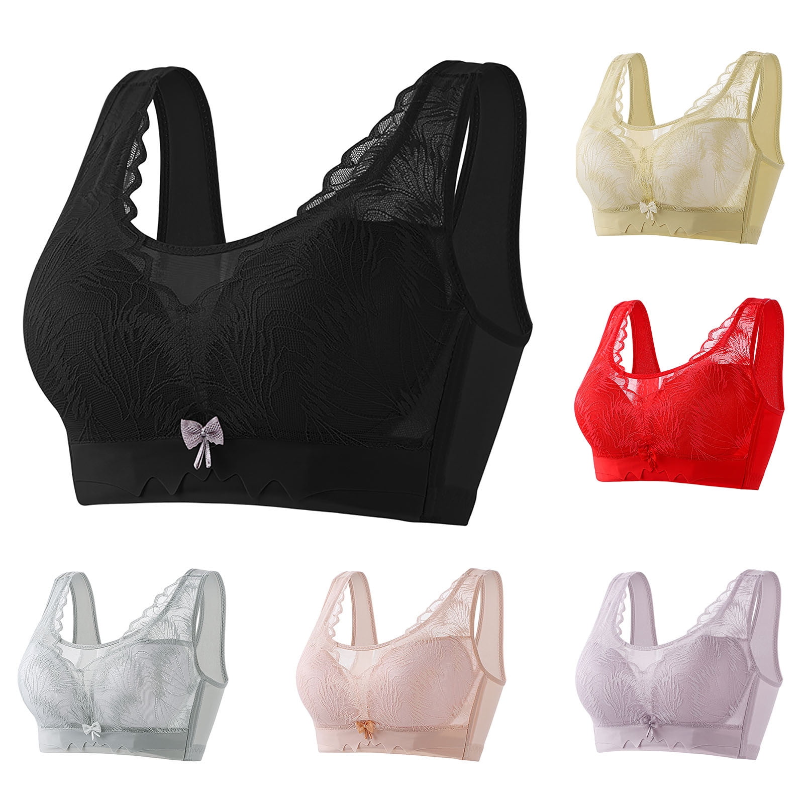 Ahuyic Womens Bra,Summer Plus Size Bra,Womens Non-magnetic Non Steel ...