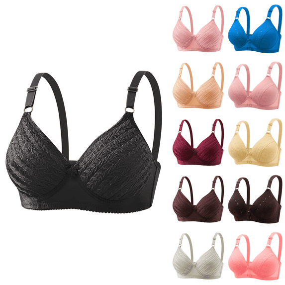 Ahuyic Womens Bra,Summer Plus Size Bra,Womens Printing Back Buckle Thin ...