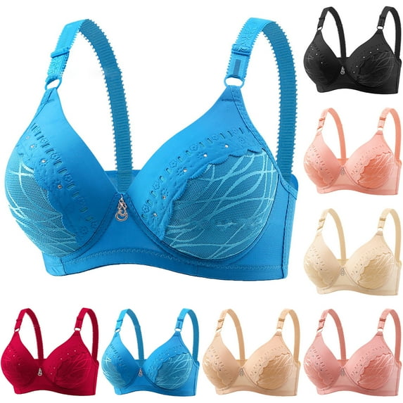 Ahuyic Womens Bra,Summer Plus Size Bra,Womens Printing Thin Style ...