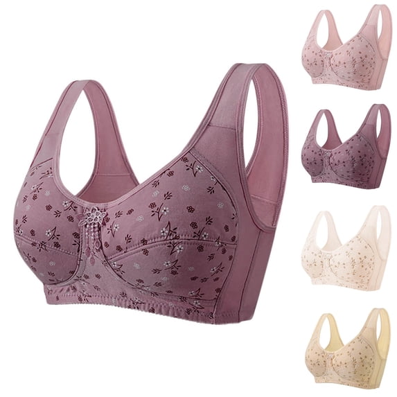 Ahuyic Womens Bra,Summer Plus Size Bra,Womens Printing Thin Style ...