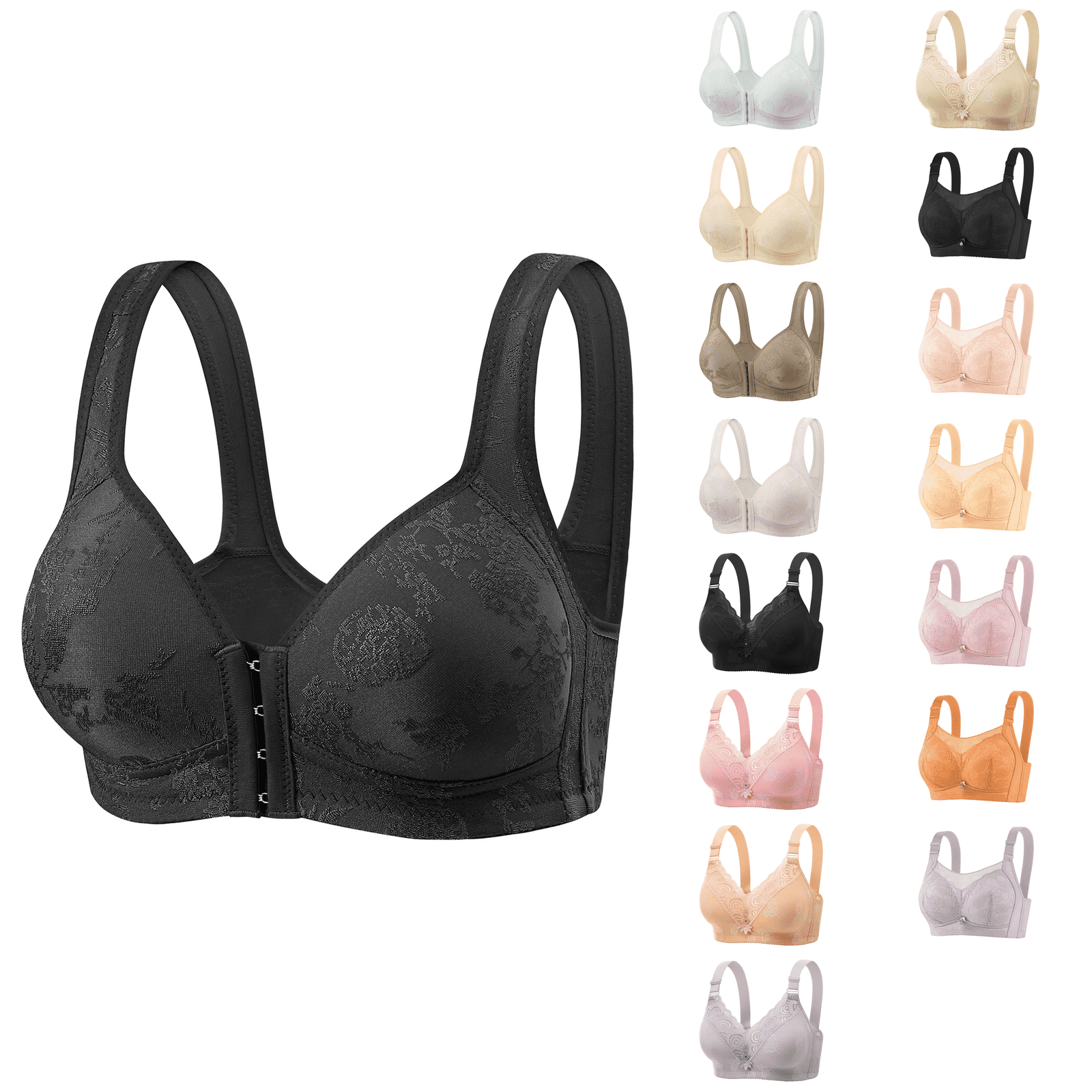 Ahuyic Womens Bra,Summer Plus Size Bra,Womens Ribbon-free Lace ...