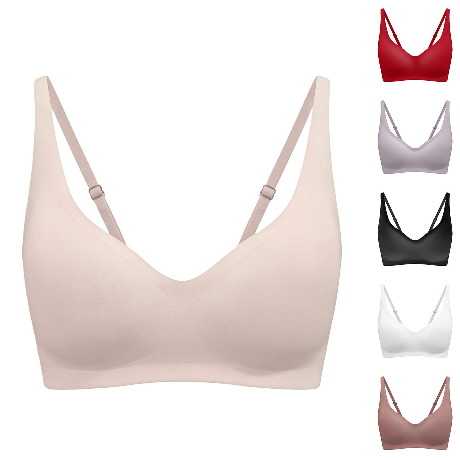 Ahuyic Womens Bra,Summer Plus Size Bra,Womens Solid Color Adjustable ...