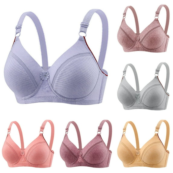 Ahuyic Womens Bra,Summer Plus Size Bra,Womens Solid Color Fashion Thin ...
