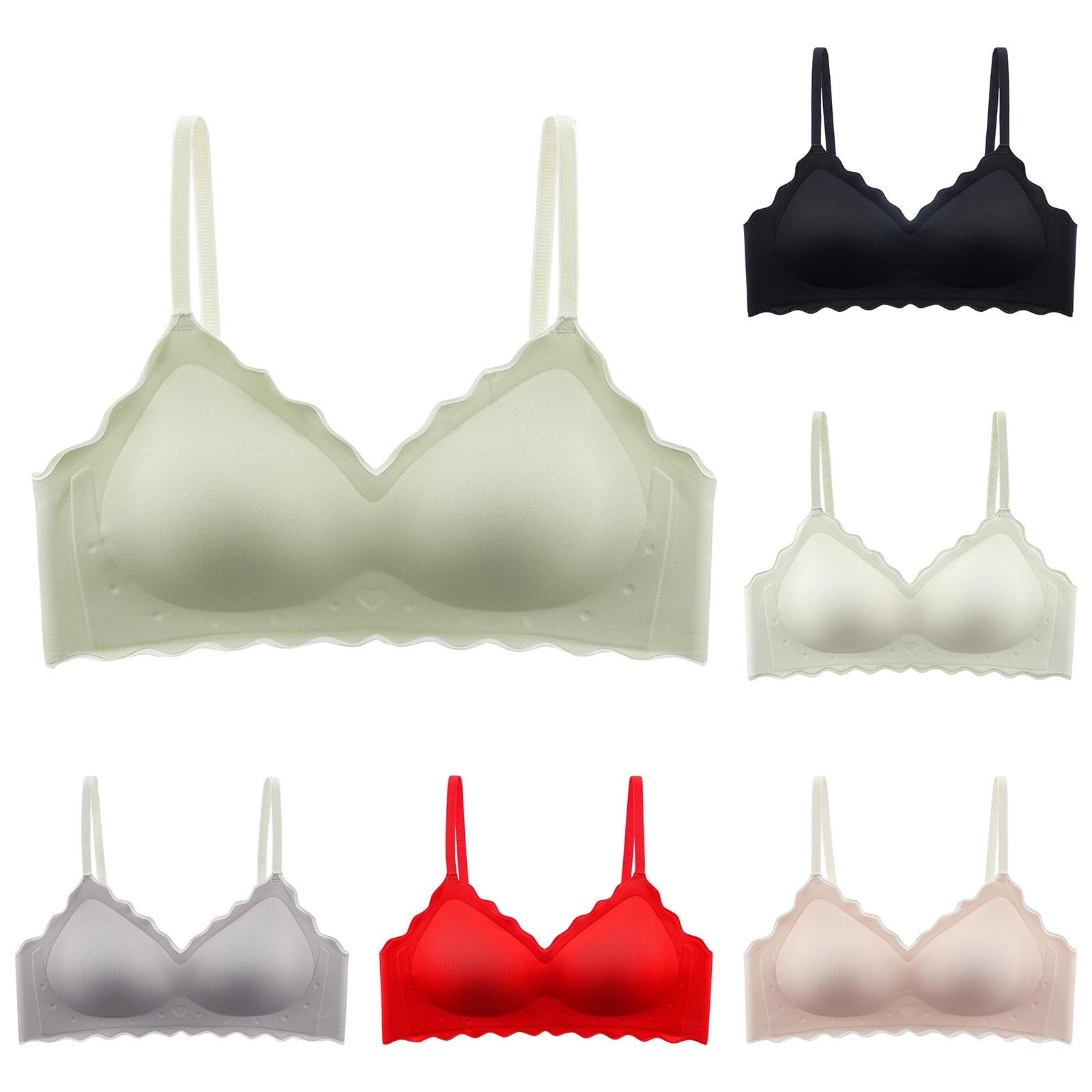 Ahuyic Womens Bra,Summer Plus Size Bra,Womens Solid Color Full Cup-thin ...