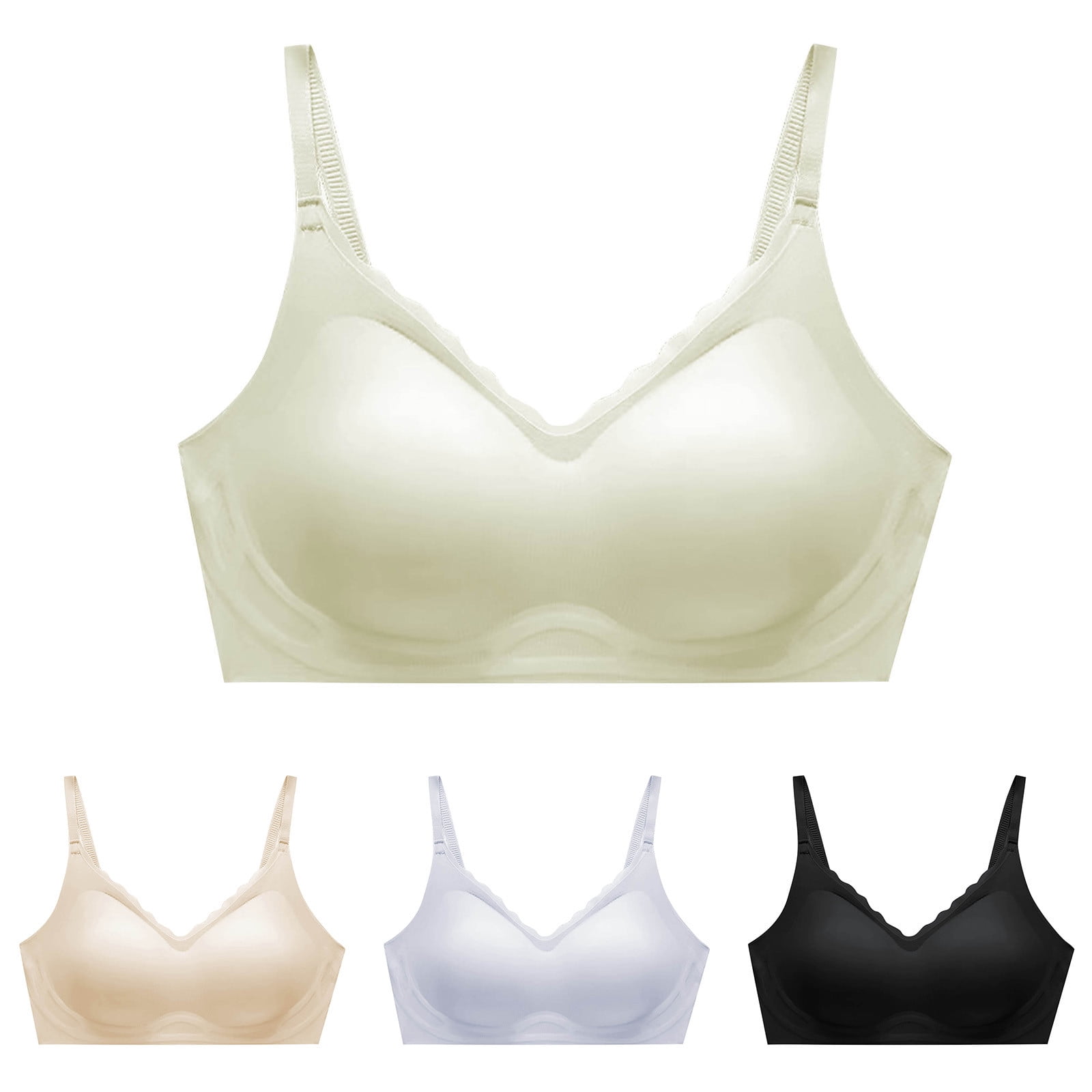 Ahuyic Womens Bra,Summer Plus Size Bra,Womens Solid Color No Buckle ...
