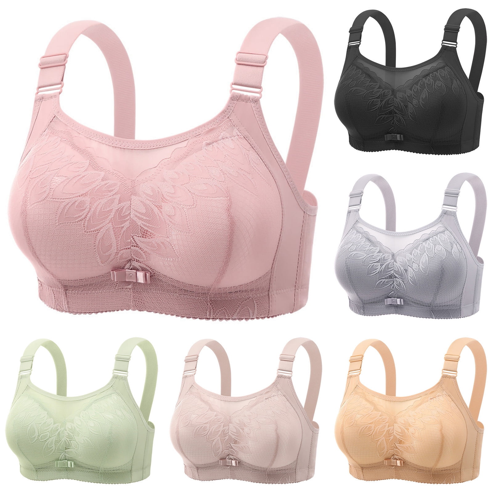 Ahuyic Womens Bra,Summer Plus Size Bra,Womens Solid Color Seamless Nude ...