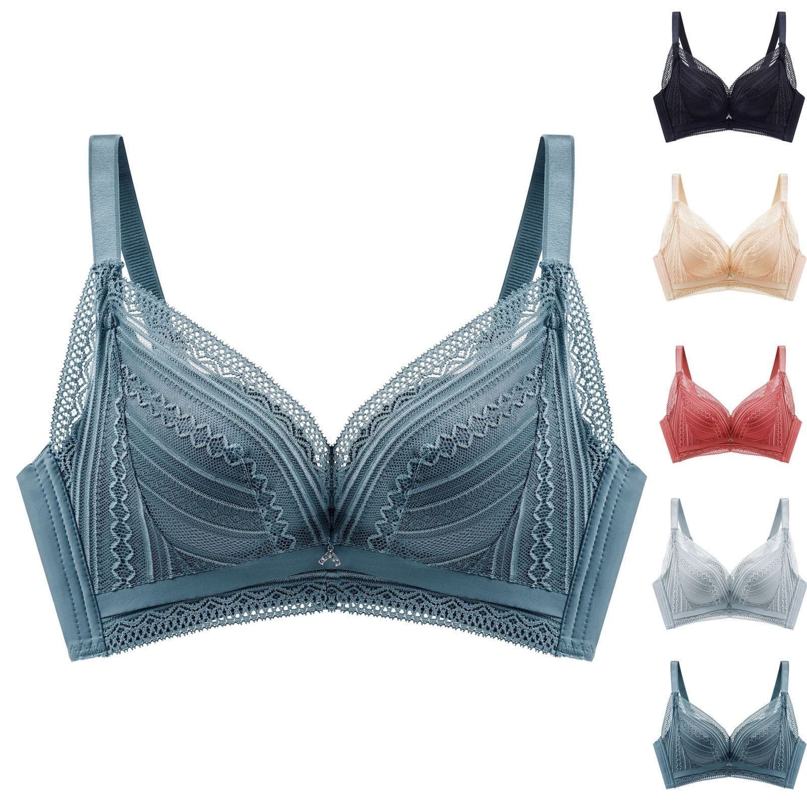 Ahuyic Womens Bra,Summer Plus Size Bra,Womens Solid Color Seamless ...