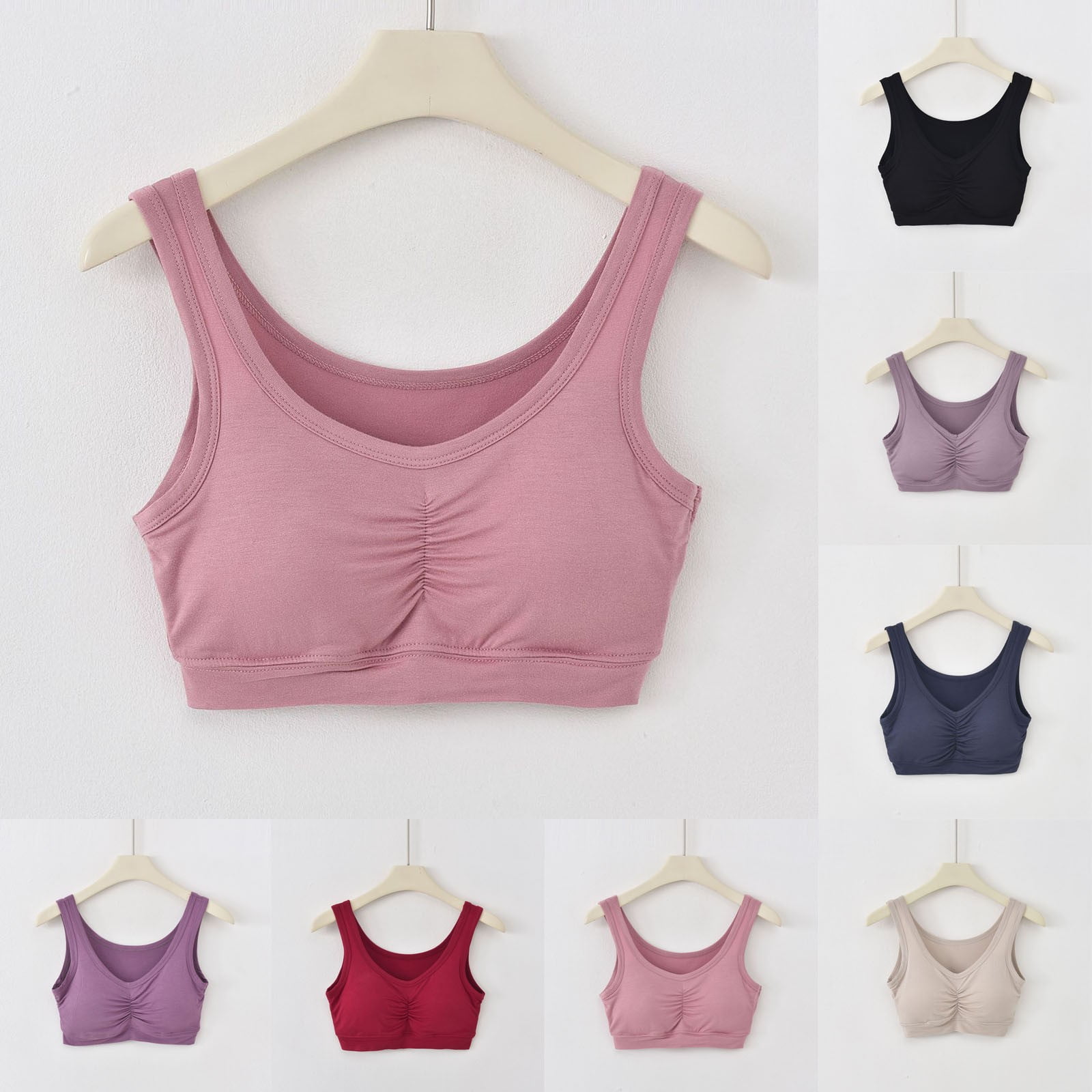 Ahuyic Womens Bra,Summer Plus Size Bra,Womens Solid Color Seamless ...