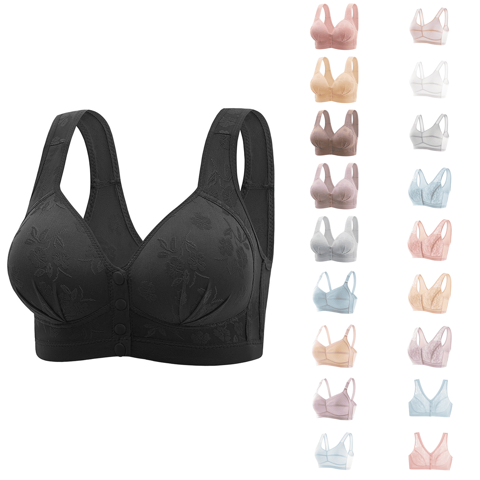 Ahuyic Womens Bra,Summer Plus Size Bra,Womens Solid Color Thin Style ...