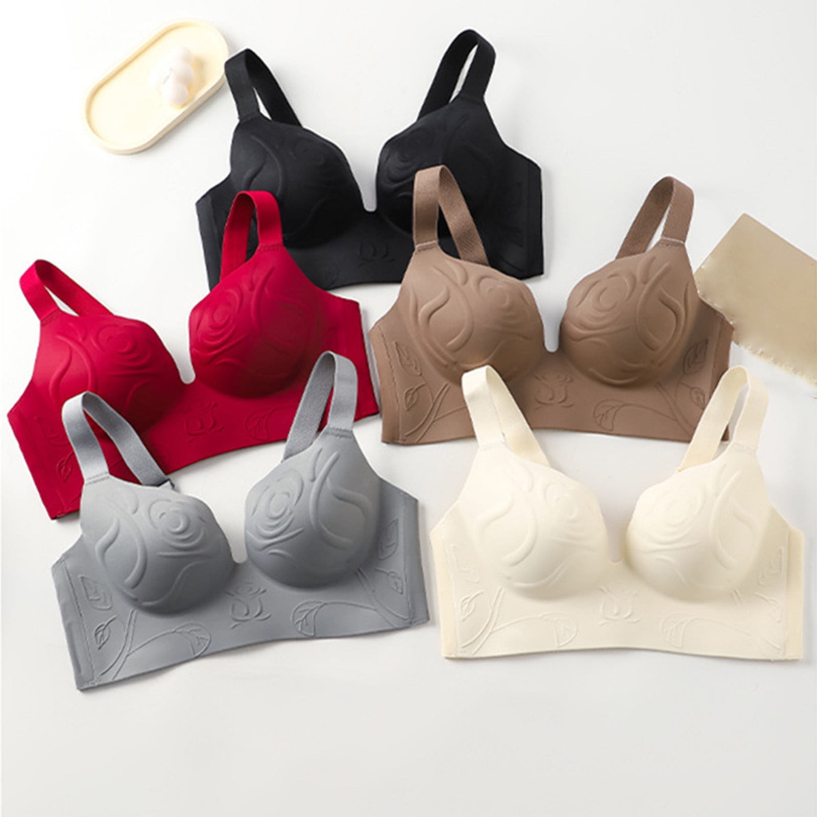 Ahuyic Womens Bra,Summer Plus Size Bra,Womens Solid Color Ventilate ...