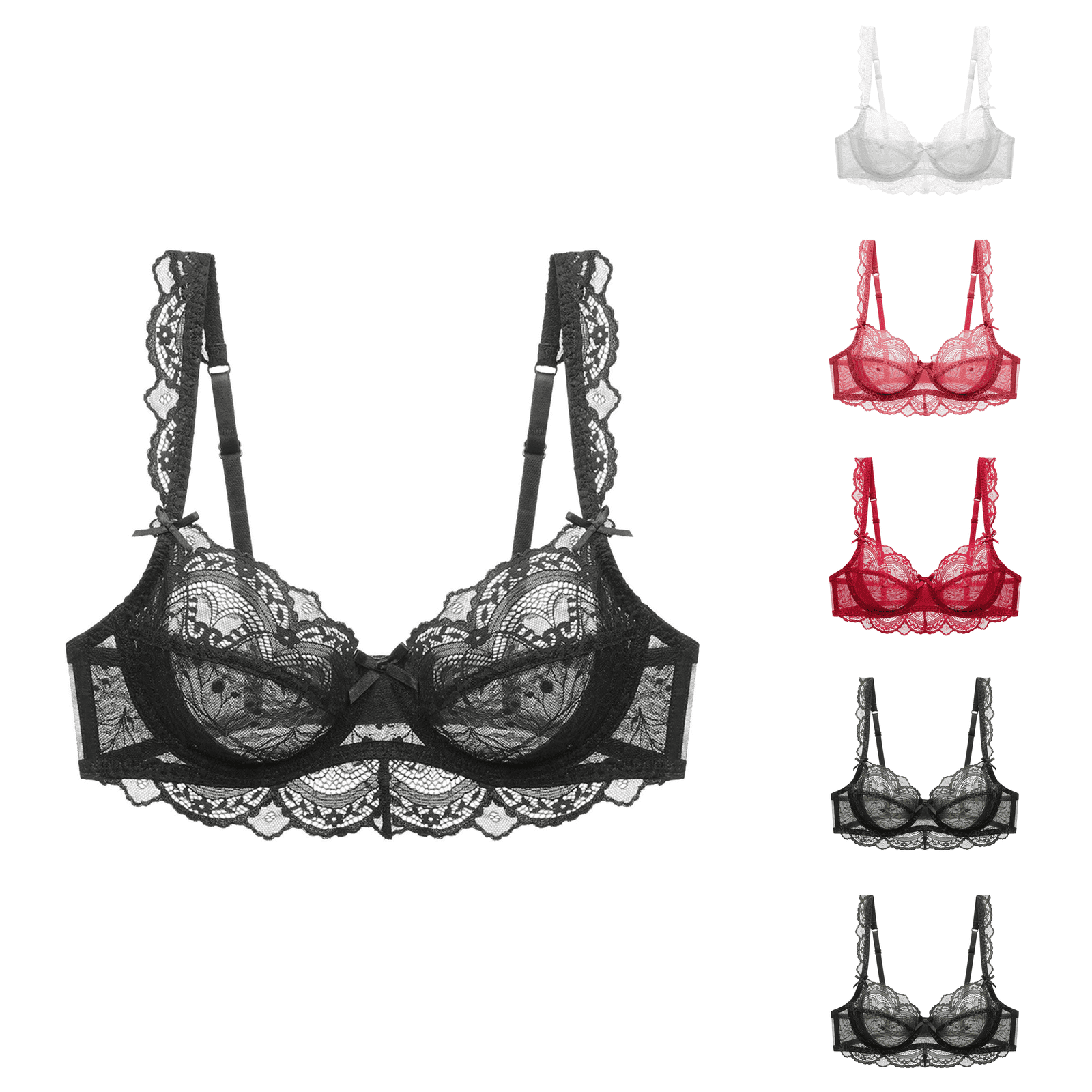 Ahuyic Womens Bra,Summer Plus Size Bra,Womens Solid Color-thin Sponge ...
