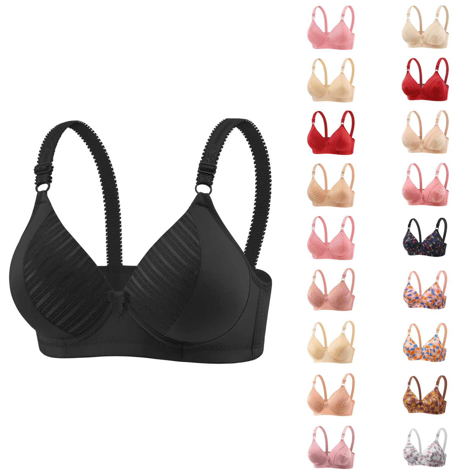 Ahuyic Womens Bra,Summer Plus Size Bra,Womens Thin Cup Lace Comfortable ...