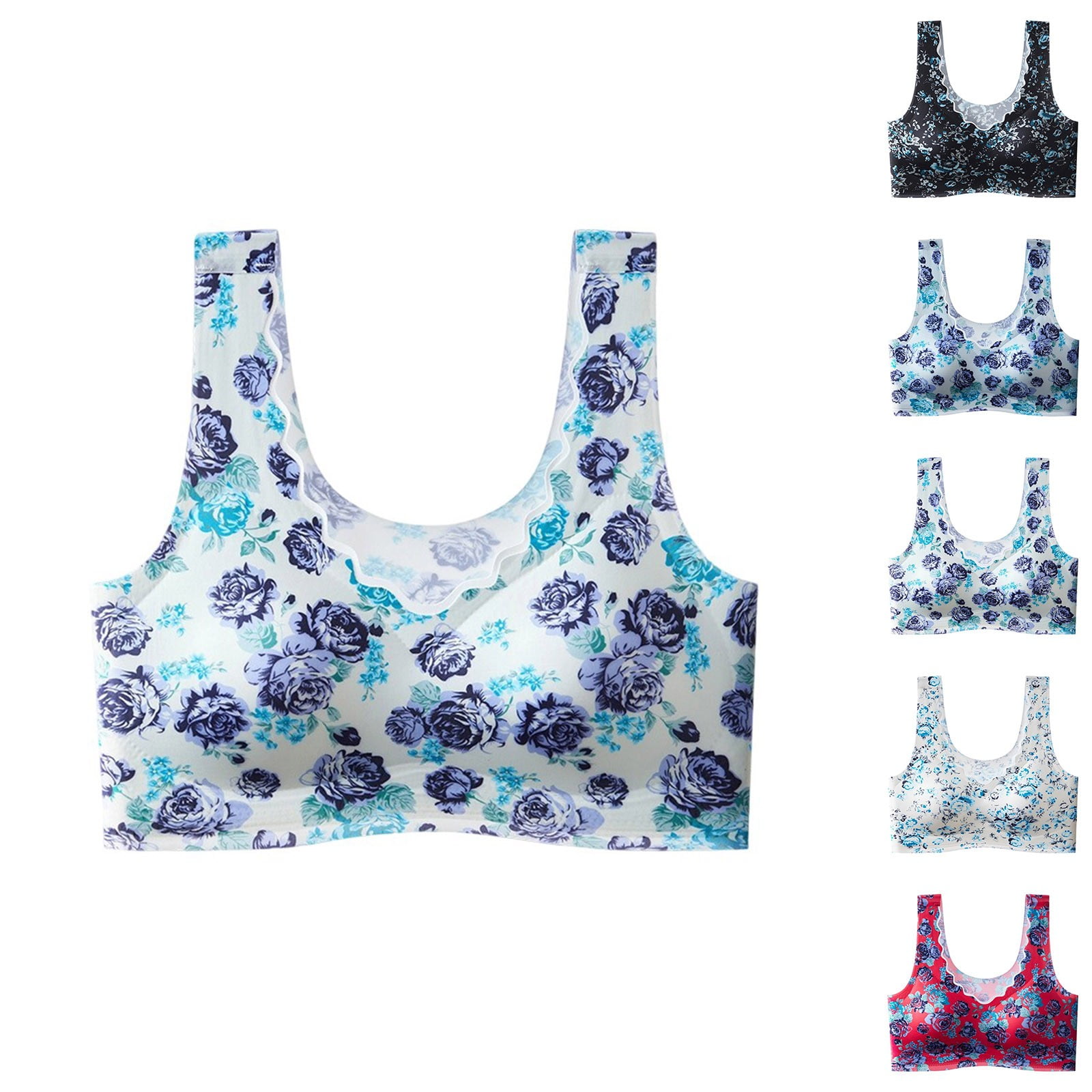 Ahuyic Womens Bra,Summer Plus Size Bra,Womens Thin Fixed Cup Front ...