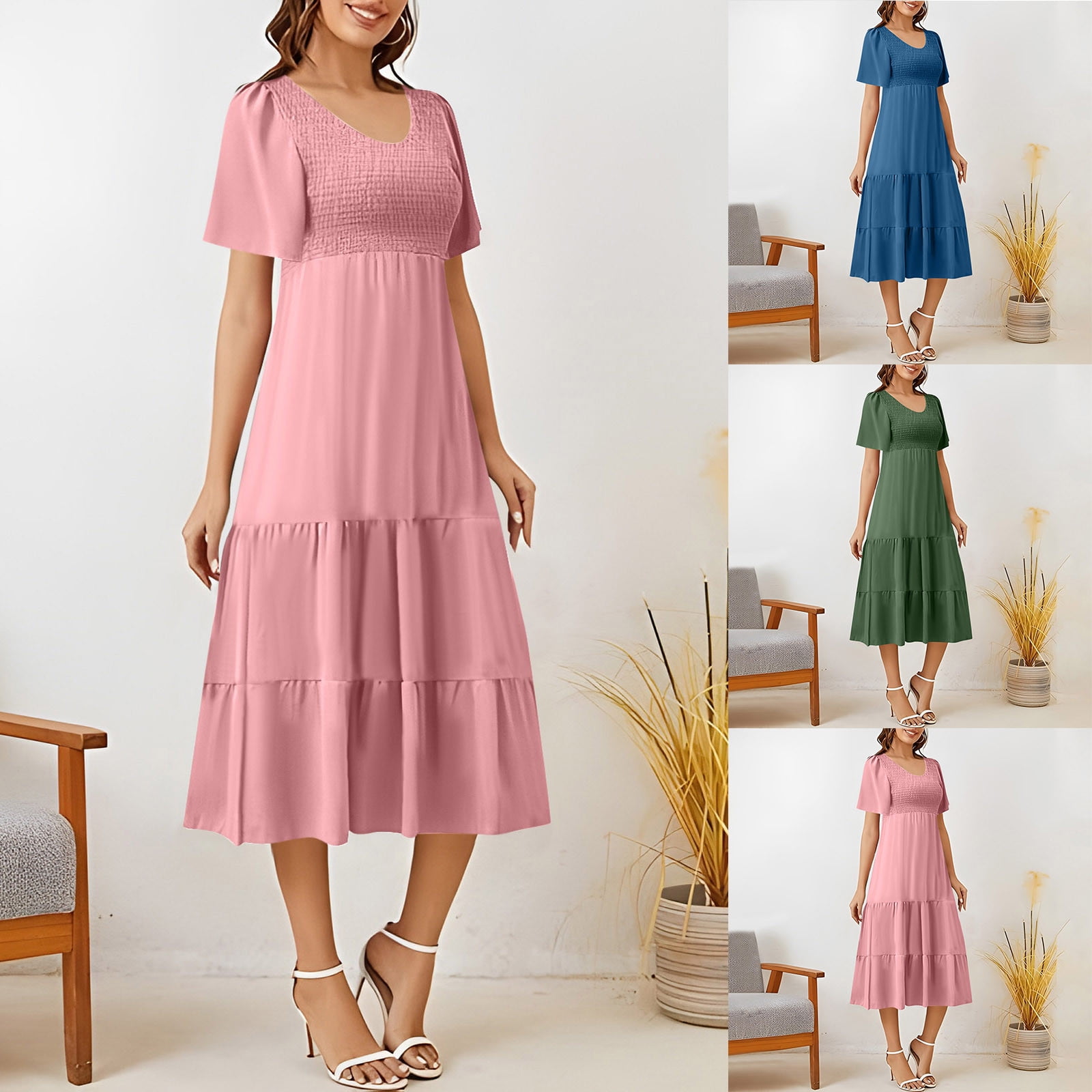 Ahuyic Womens Casual Dress,Womens Plus Size Dress,Womens Spring And ...