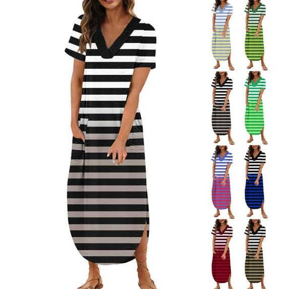 Ahuyic Womens Casual Dress,Womens Plus Size Dress,Womens Summer ...