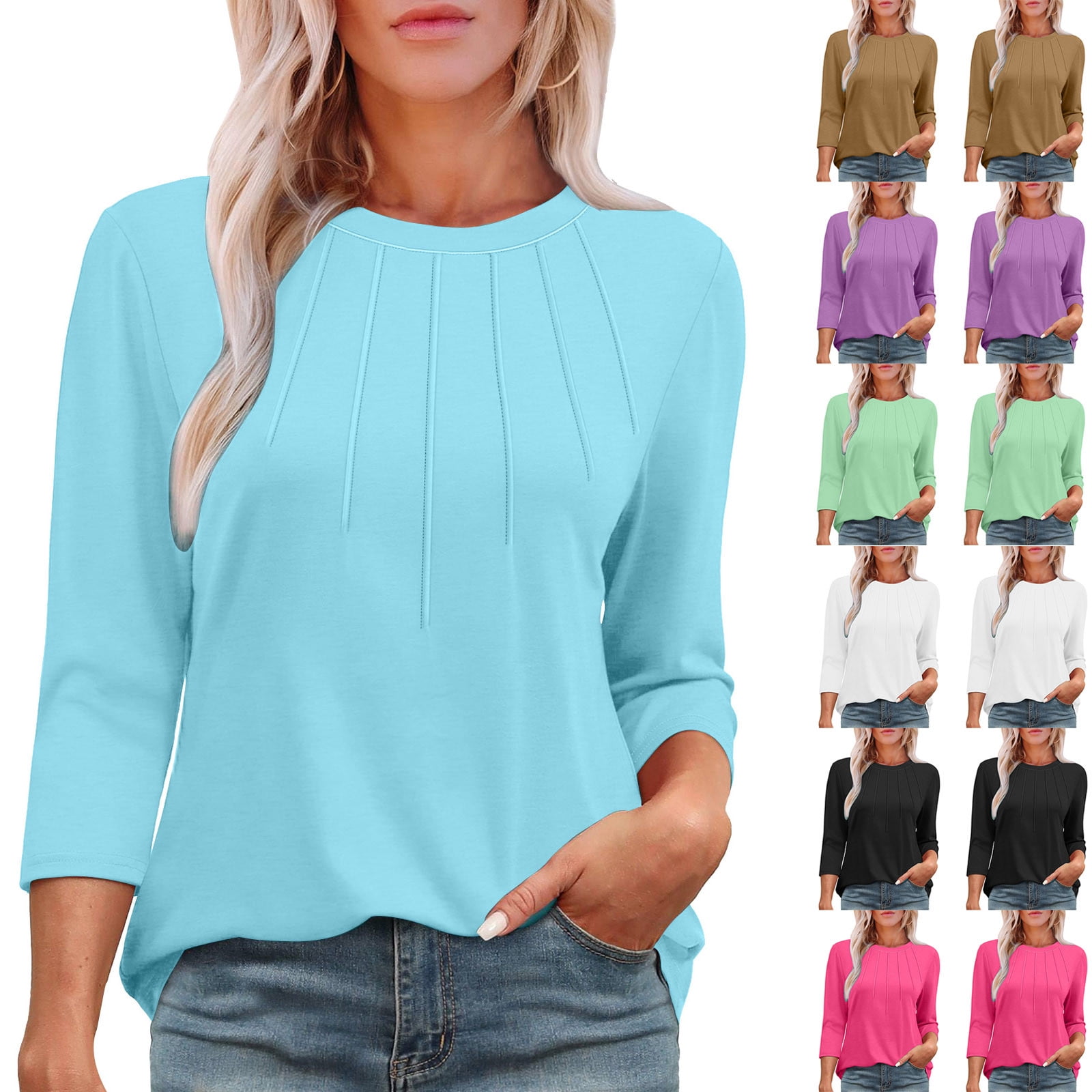 Ahuyic Womens Plus Size Top, Casual Long Sleeve Blouse For Autumns And ...