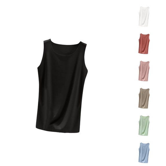 Ahuyic Womens Plus Size Top,Womens Summer Blouse,Womens Ice Silk Round ...